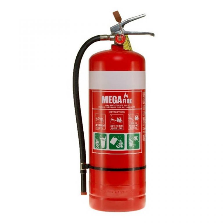 MegaFire ABE dry powder fire extinguishers - with wall bracket