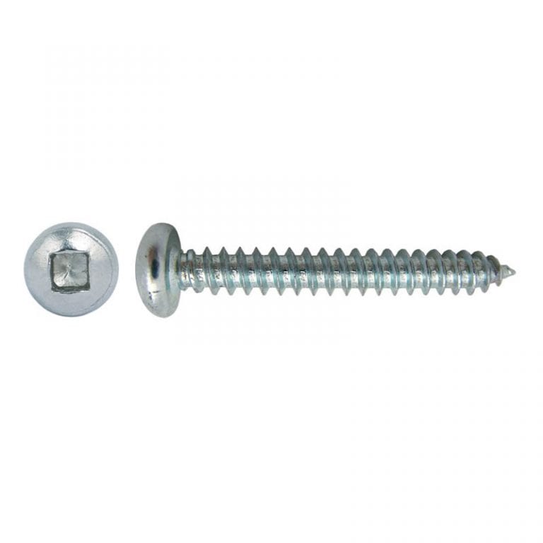 Self tapping screws - square drive pan head - needle point