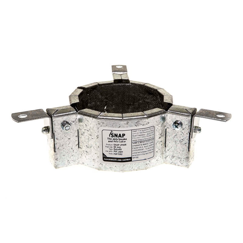 Snap LP80R - low profile retrofit fire collars - Snap fire rated collars