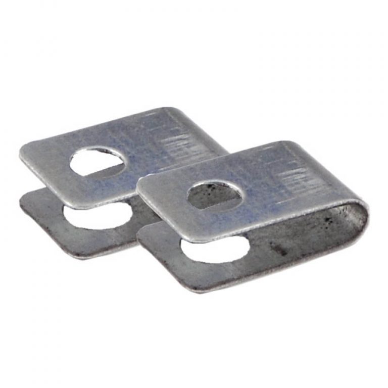 Jack panel fixing clips for attaching mesh panels to steel posts