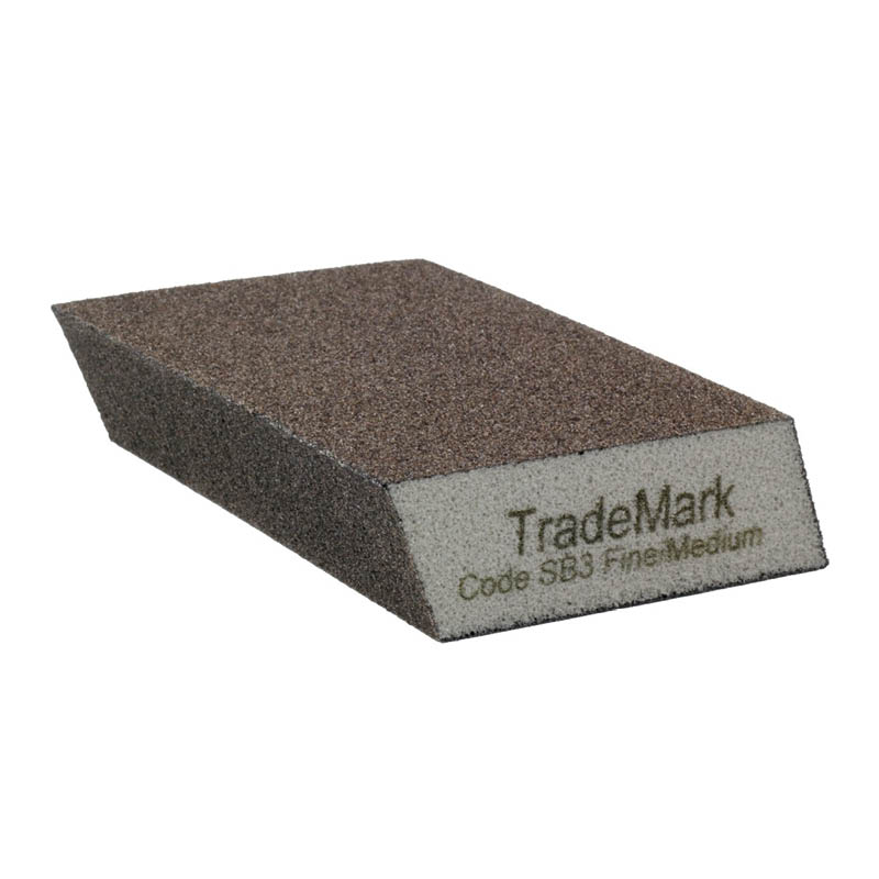 Foam sanding blocks - angled sides - fine & medium grit